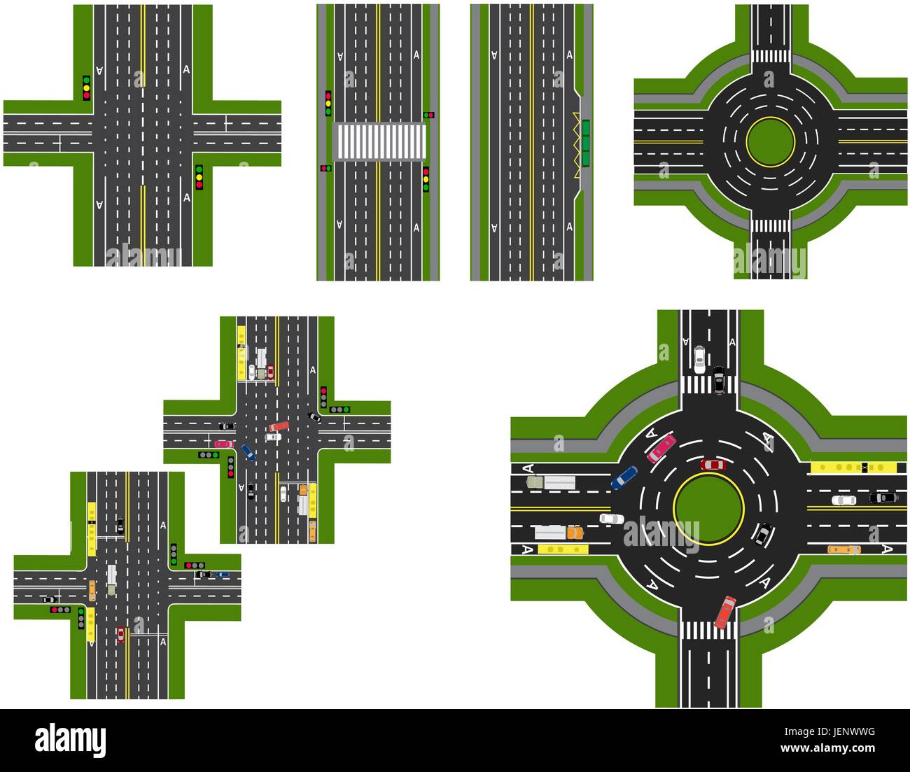 Road junction crossroads Stock Vector Images - Alamy