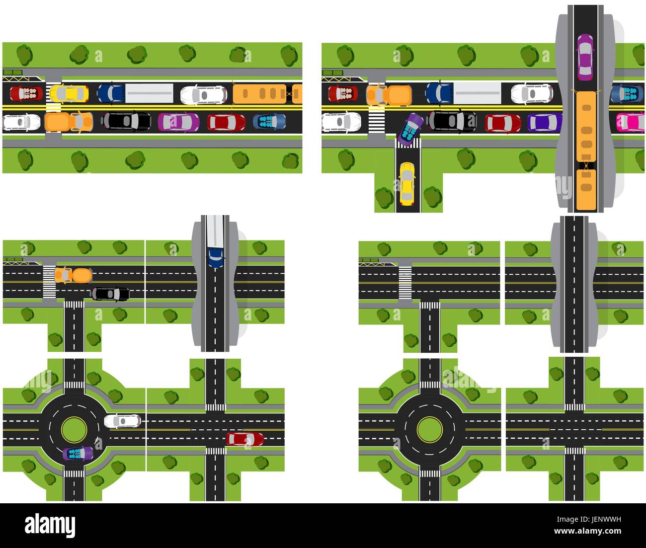 Roundabout junctions hi-res stock photography and images - Alamy
