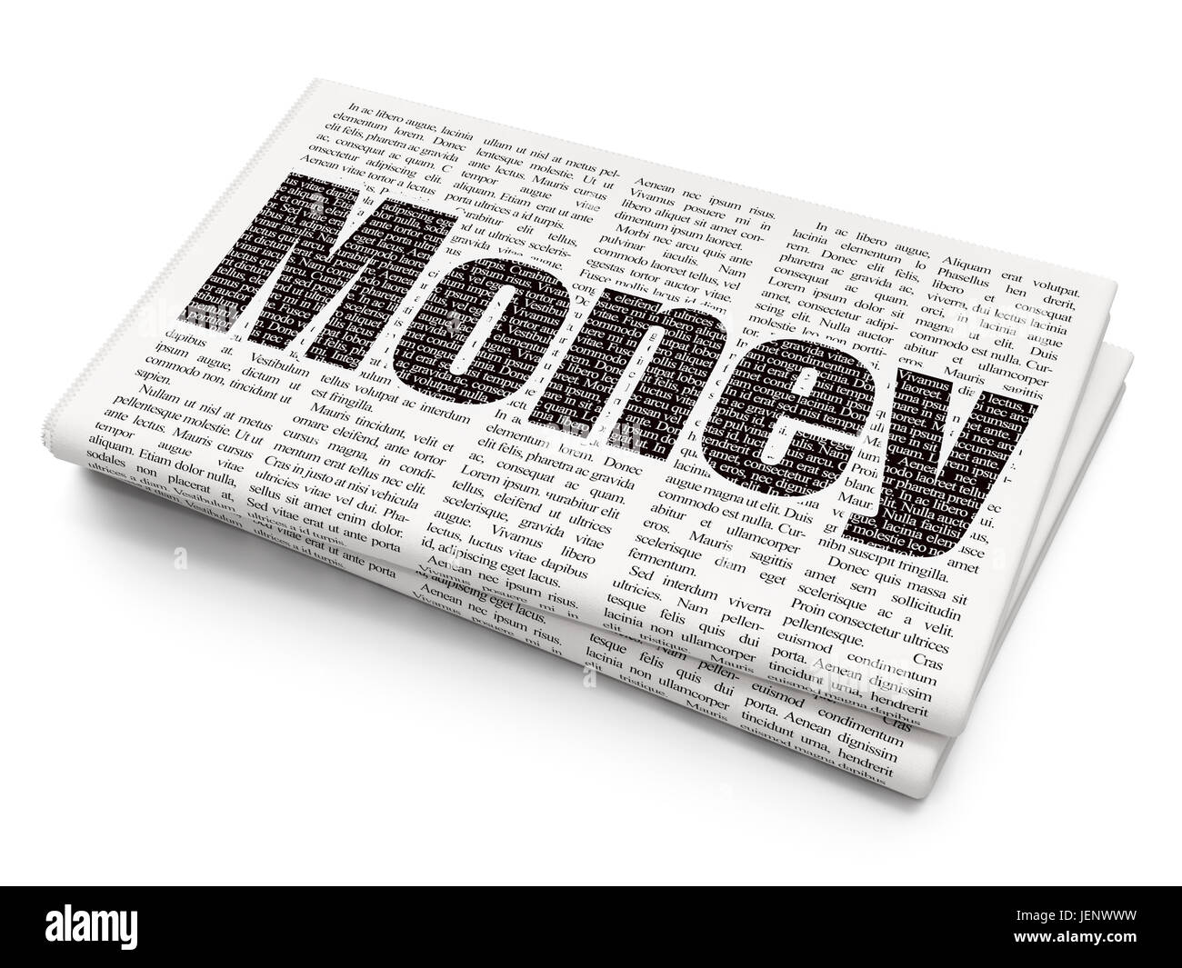 Banking concept: Money on Newspaper background Stock Photo - Alamy
