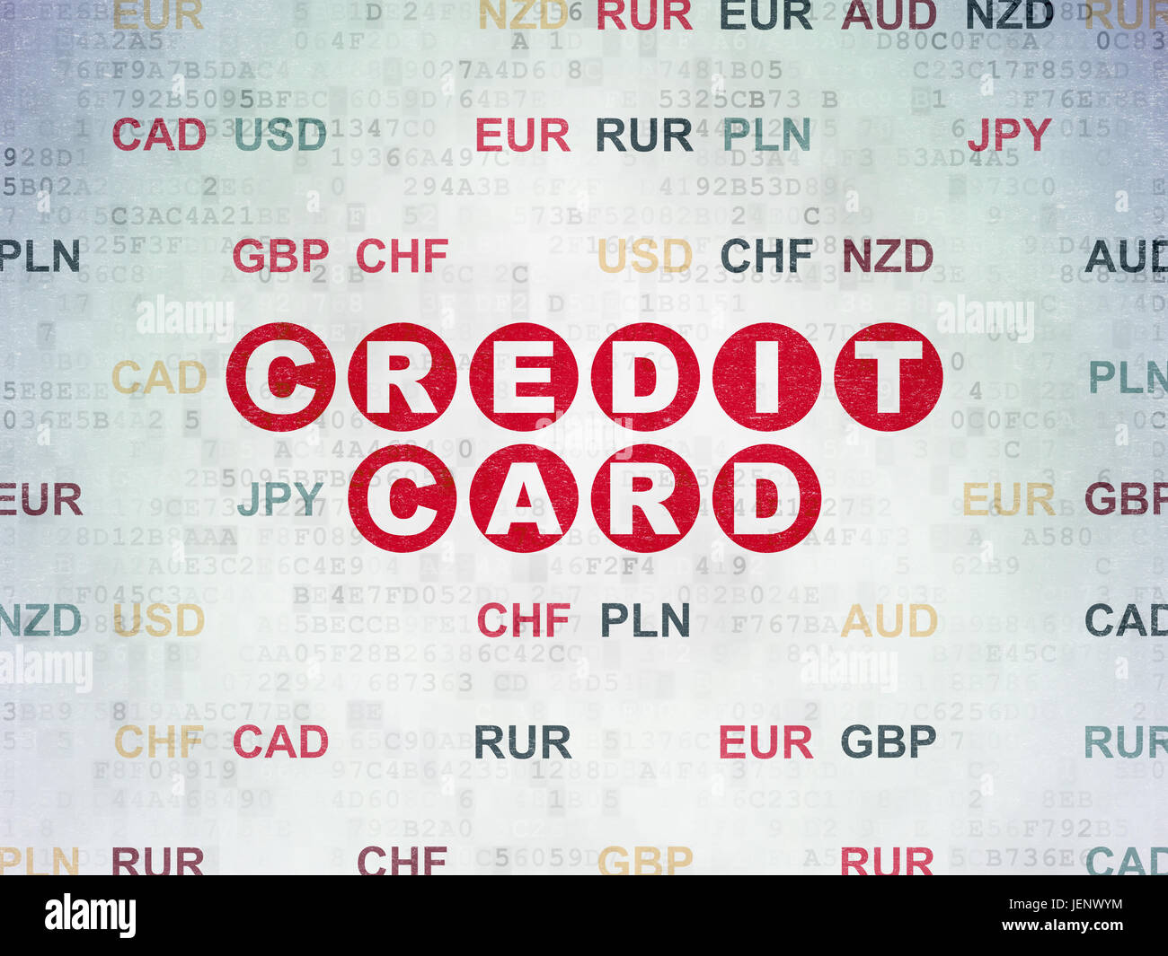 Banking concept: Credit Card on Digital Data Paper background Stock ...