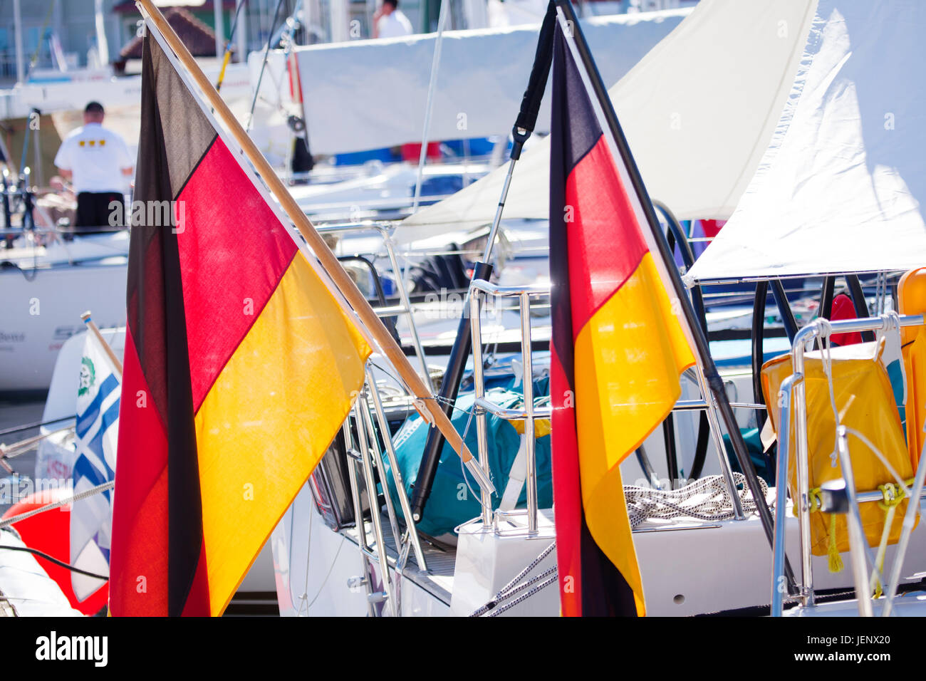 German flags on boats Stock Photo - Alamy