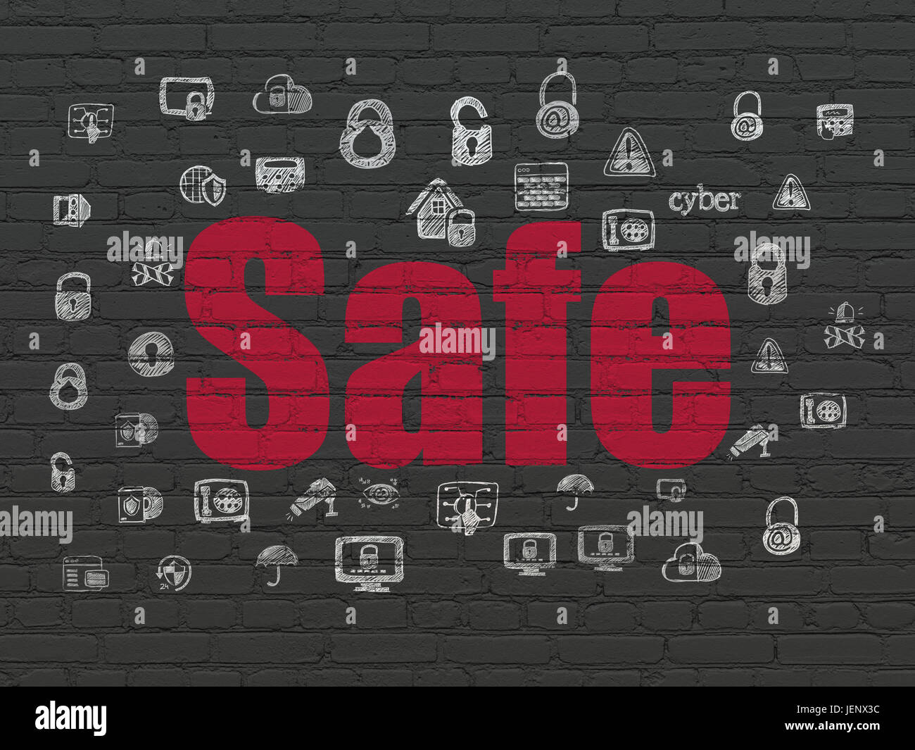Safety concept: Safe on wall background Stock Photo - Alamy