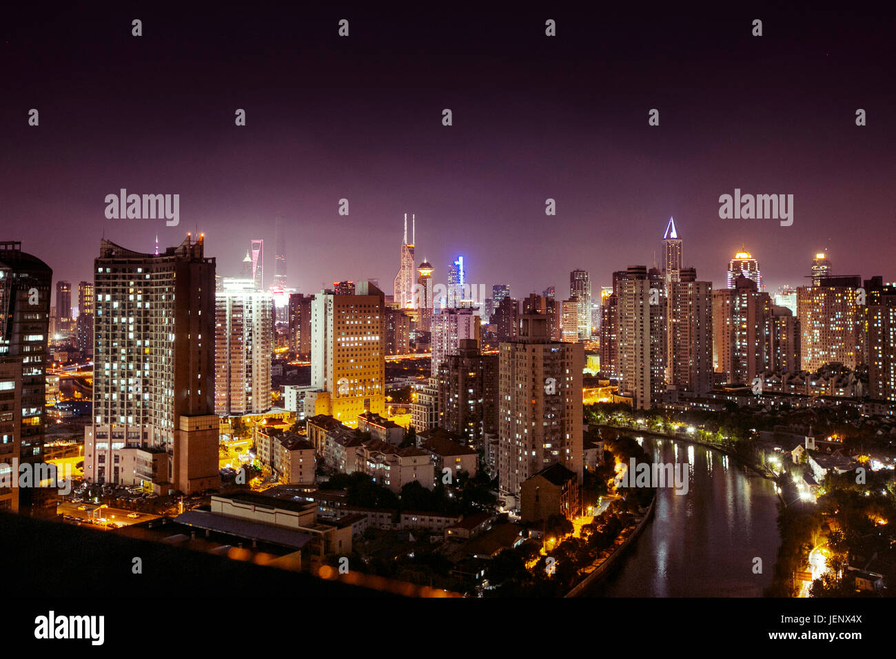 Cityscape at night Stock Photo - Alamy