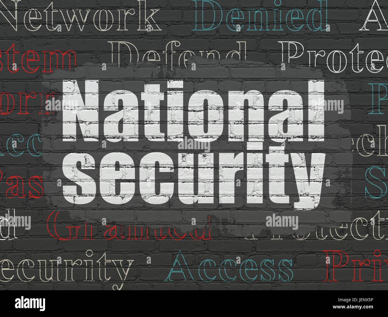 Safety concept: National Security on wall background Stock Photo - Alamy