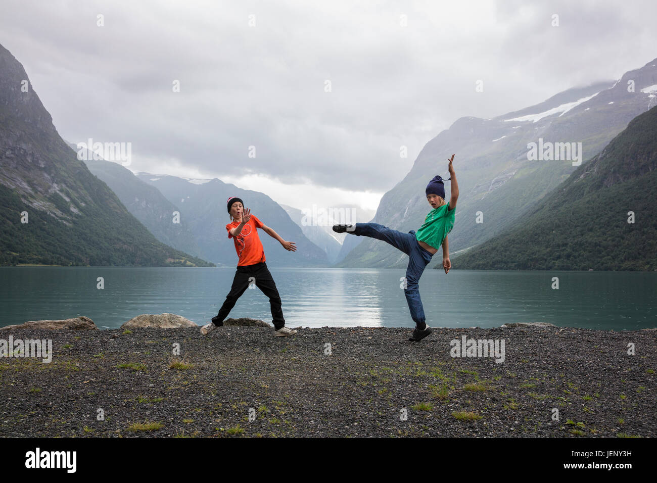 Boys having fun at water Stock Photo - Alamy