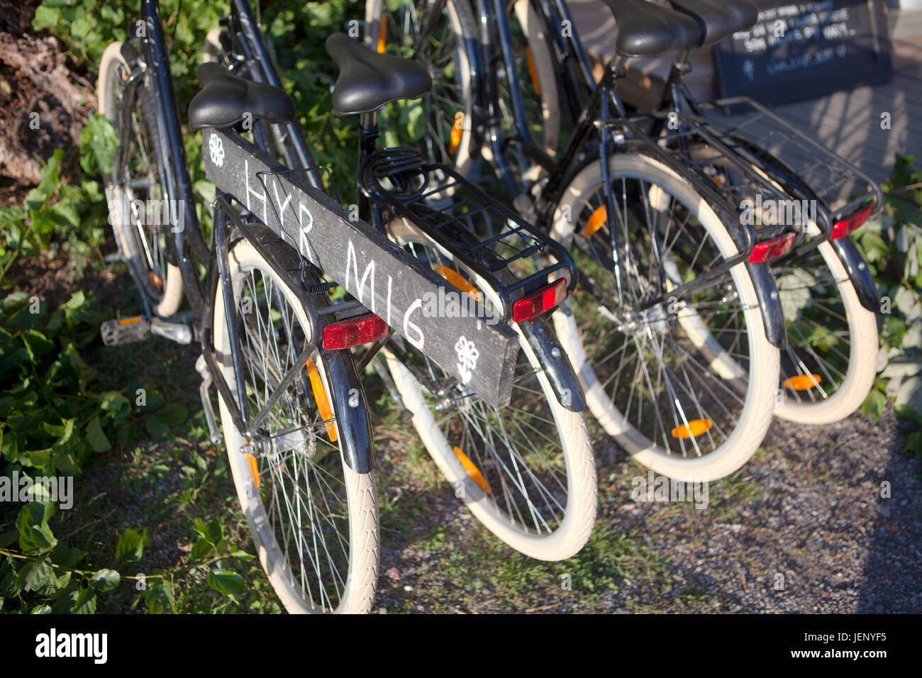 Bicycle with handwritten number plate Stock Photo - Alamy