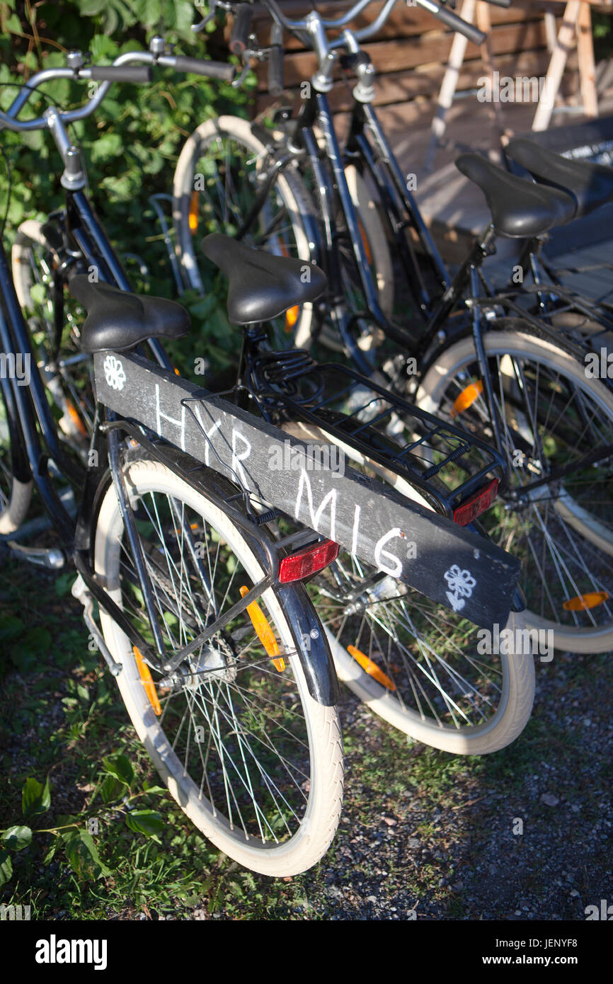 Bicycle with handwritten number plate Stock Photo - Alamy