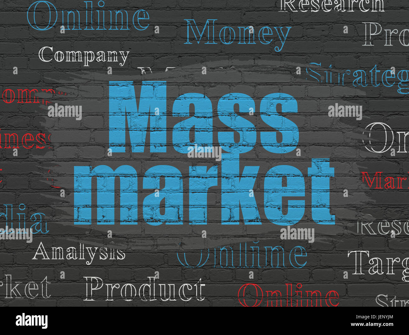 Marketing concept: Mass Market on wall background Stock Photo - Alamy