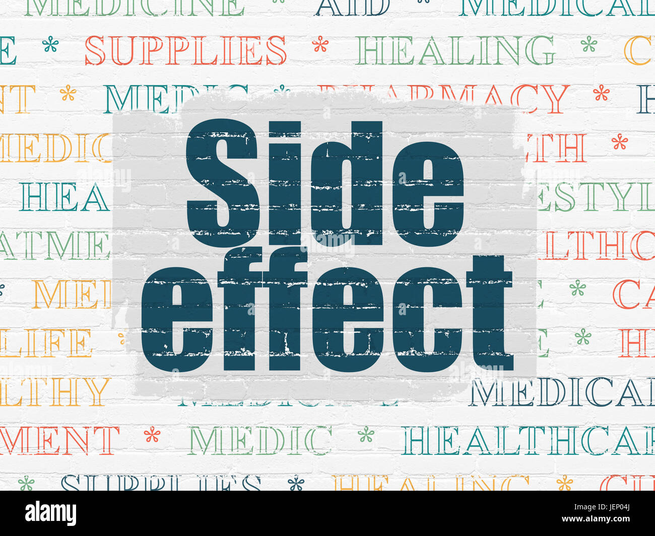 Medicine concept: Side Effect on wall background Stock Photo - Alamy