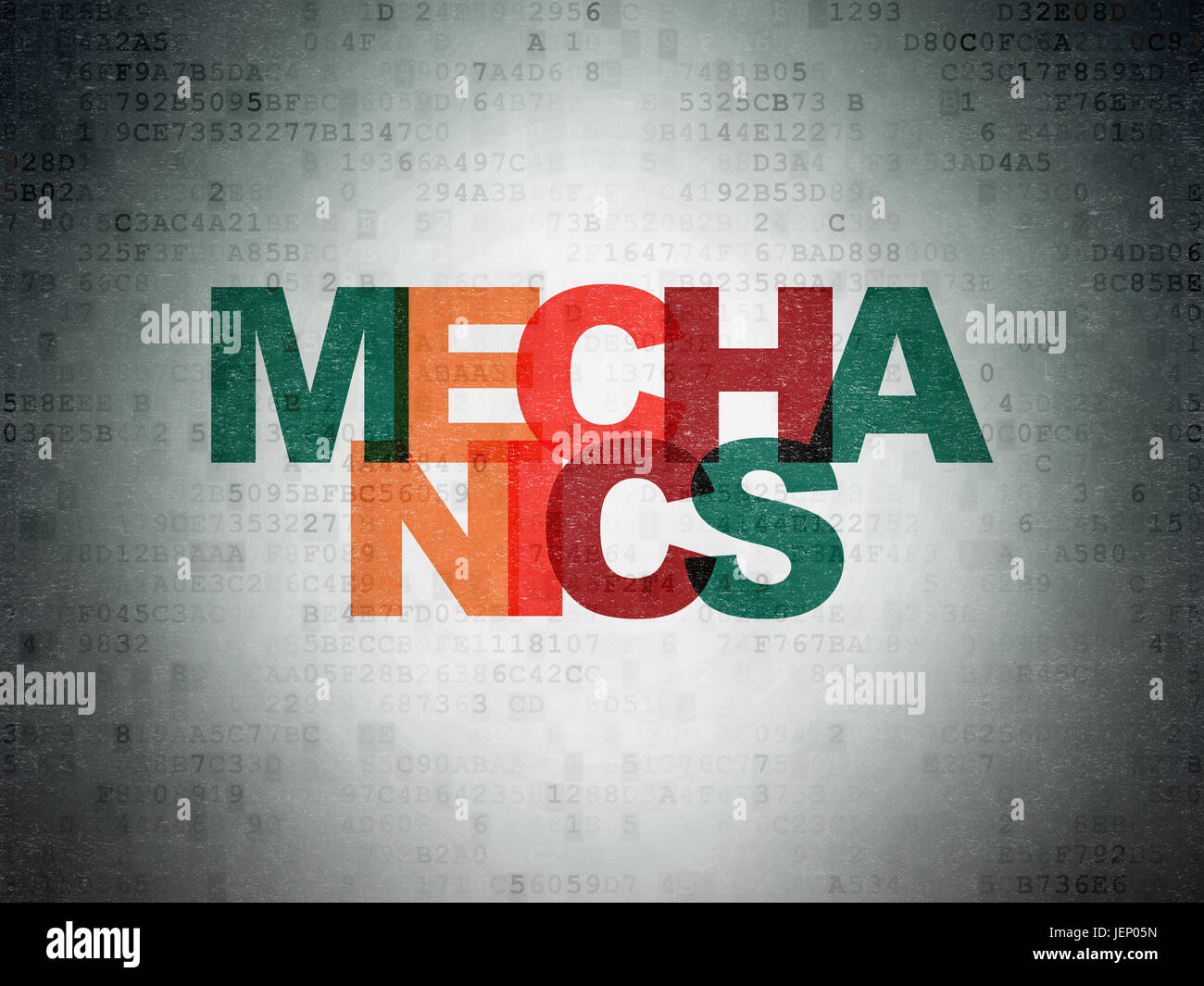 Science concept: Mechanics on Digital Data Paper background Stock Photo ...