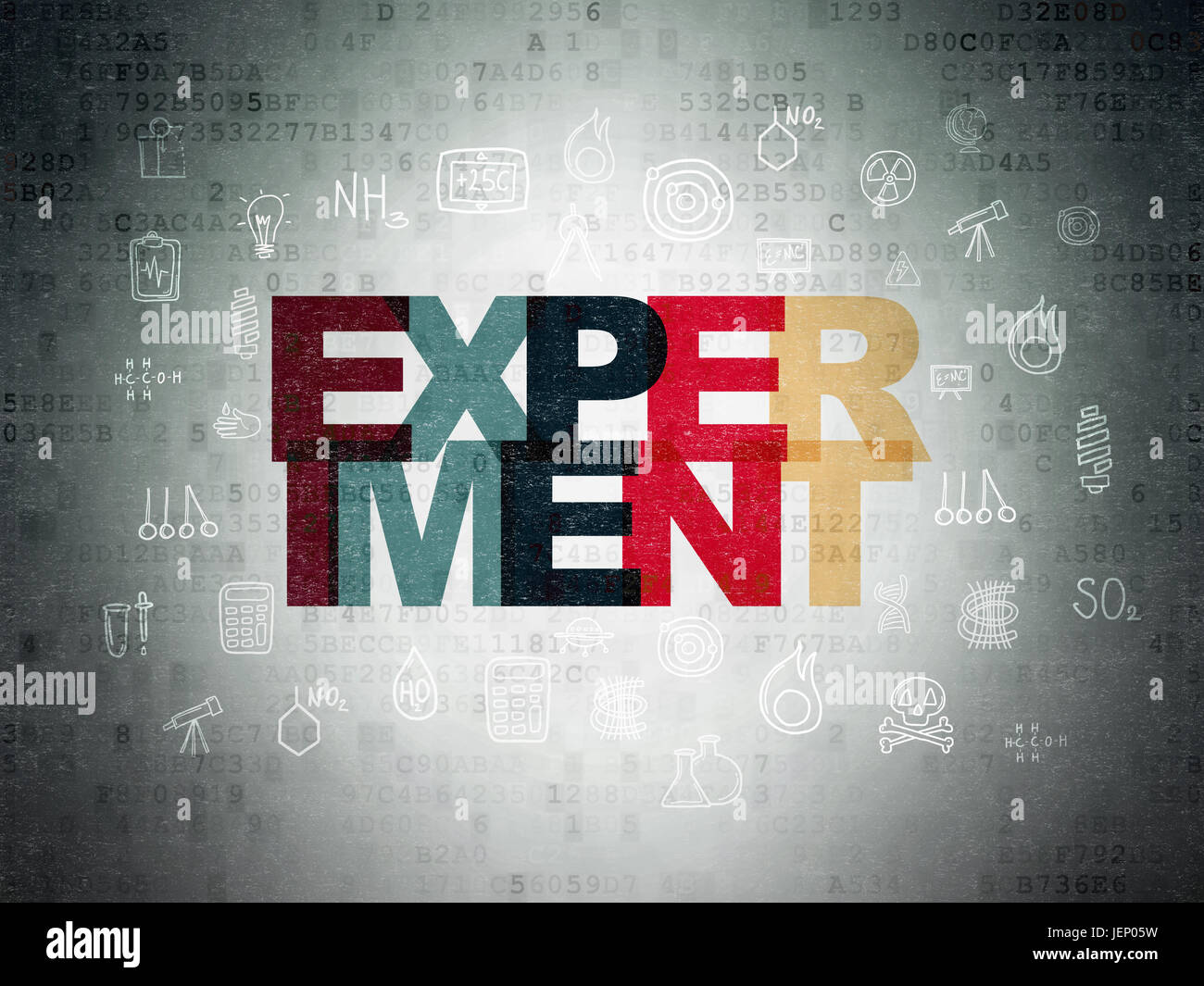 Science concept: Experiment on Digital Data Paper background Stock ...