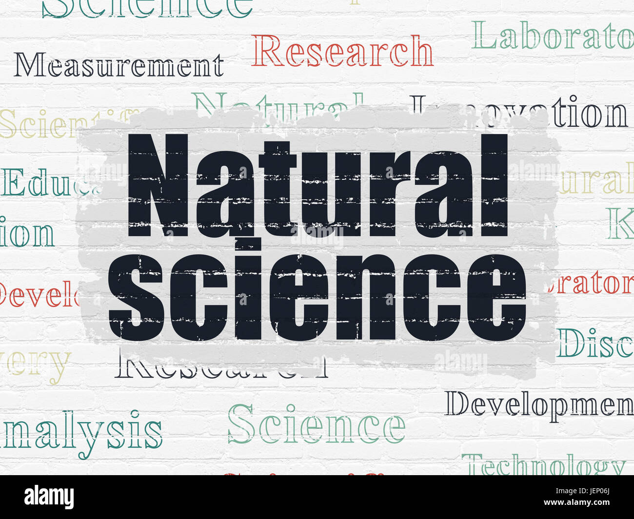 Science concept: Natural Science on wall background Stock Photo - Alamy