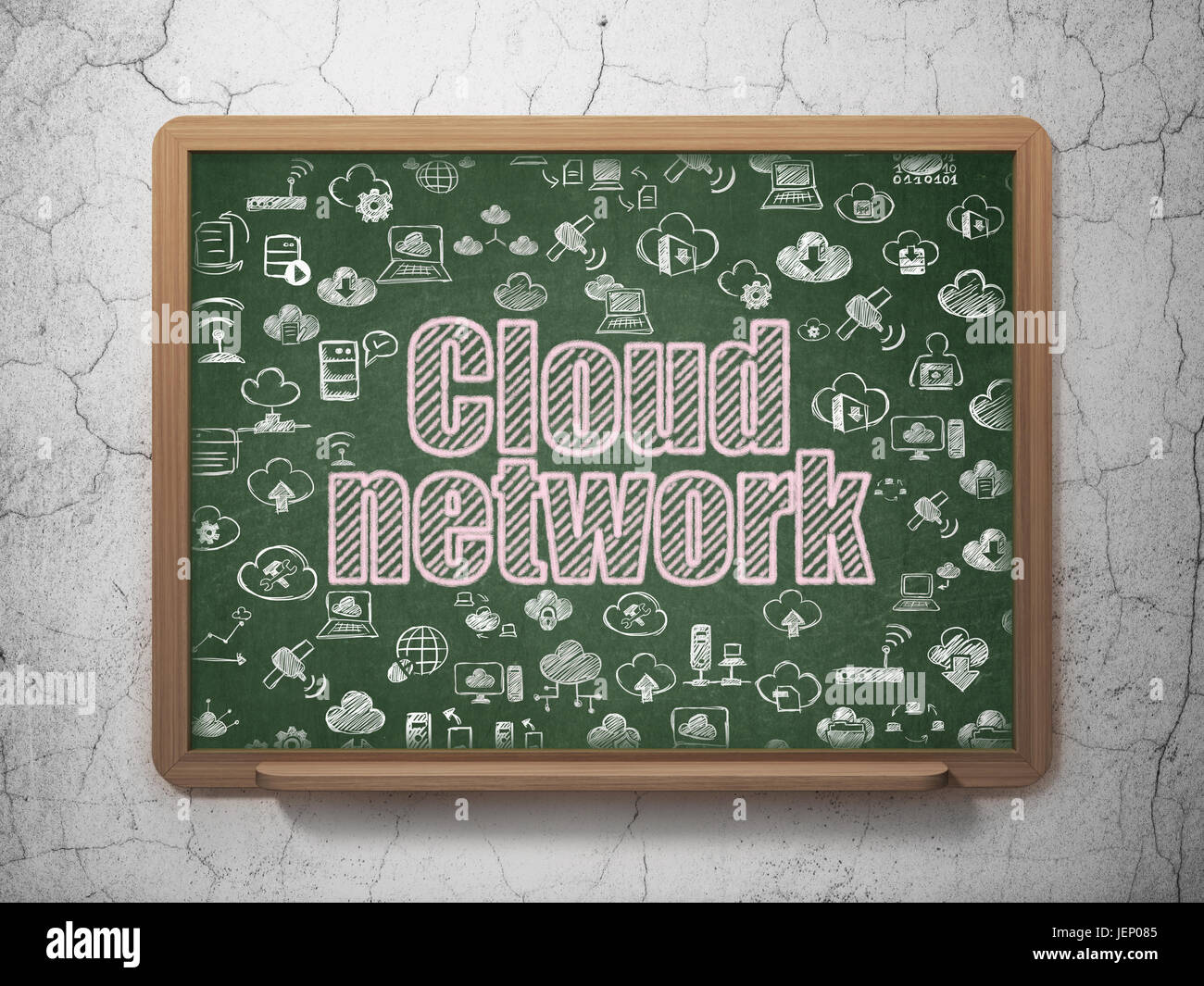 Cloud computing concept: Cloud Network on School board background Stock ...