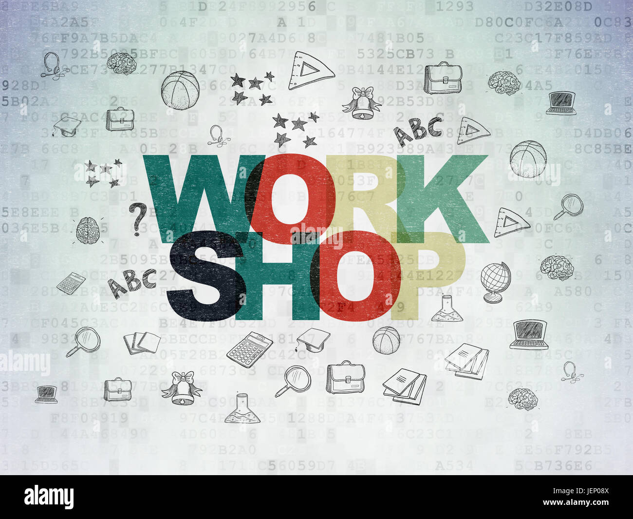 Education concept: Workshop on Digital Data Paper background Stock ...