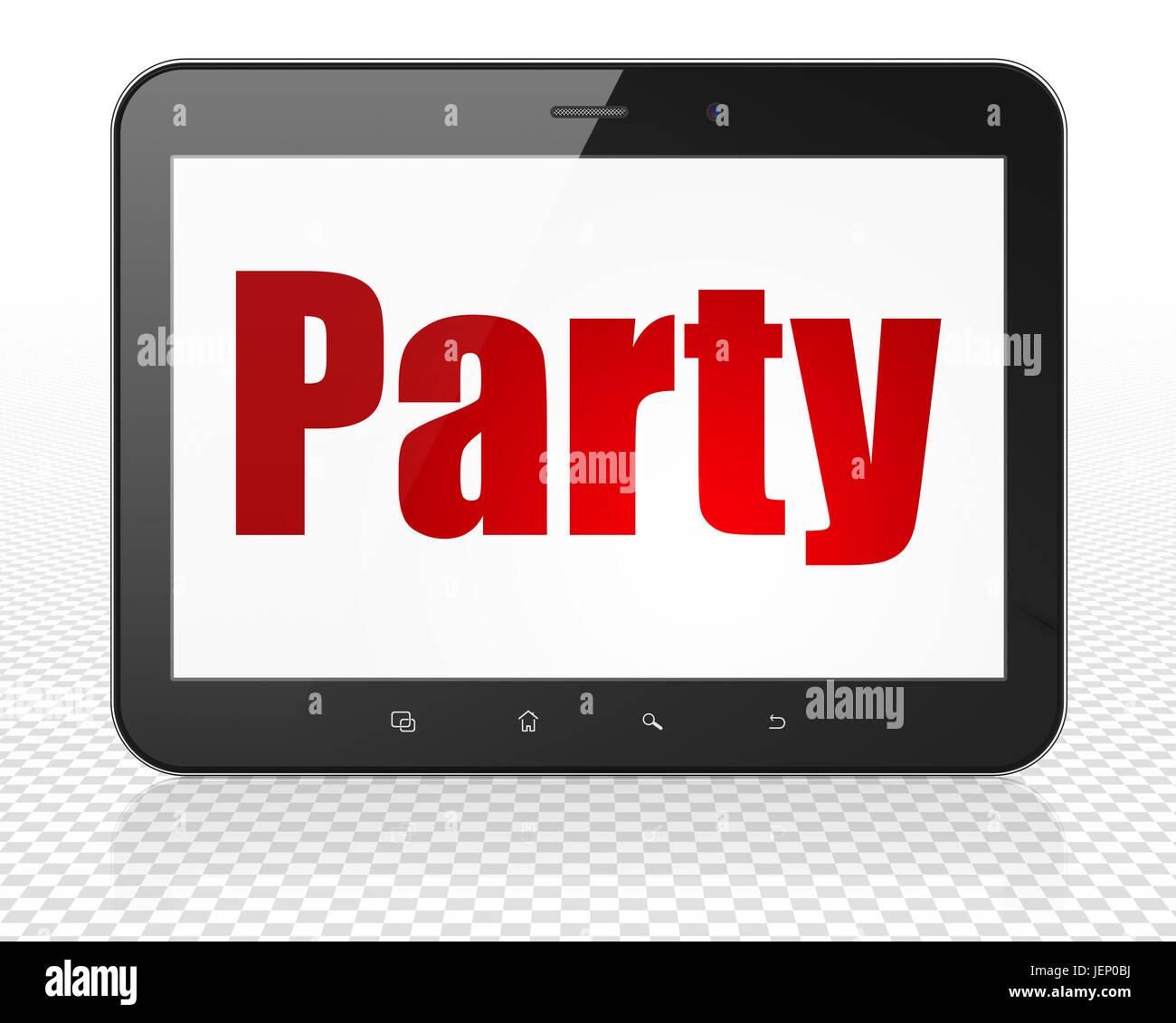 Entertainment, concept: Tablet Pc Computer with Party on display Stock ...