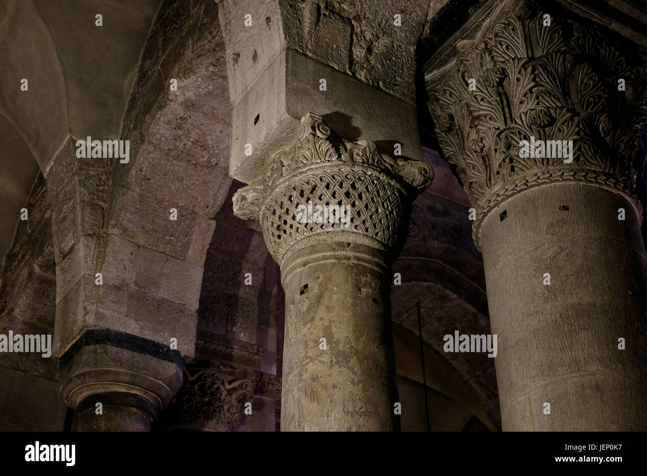 Byzantine columns with elaborately carved capitals in Arches of the ...