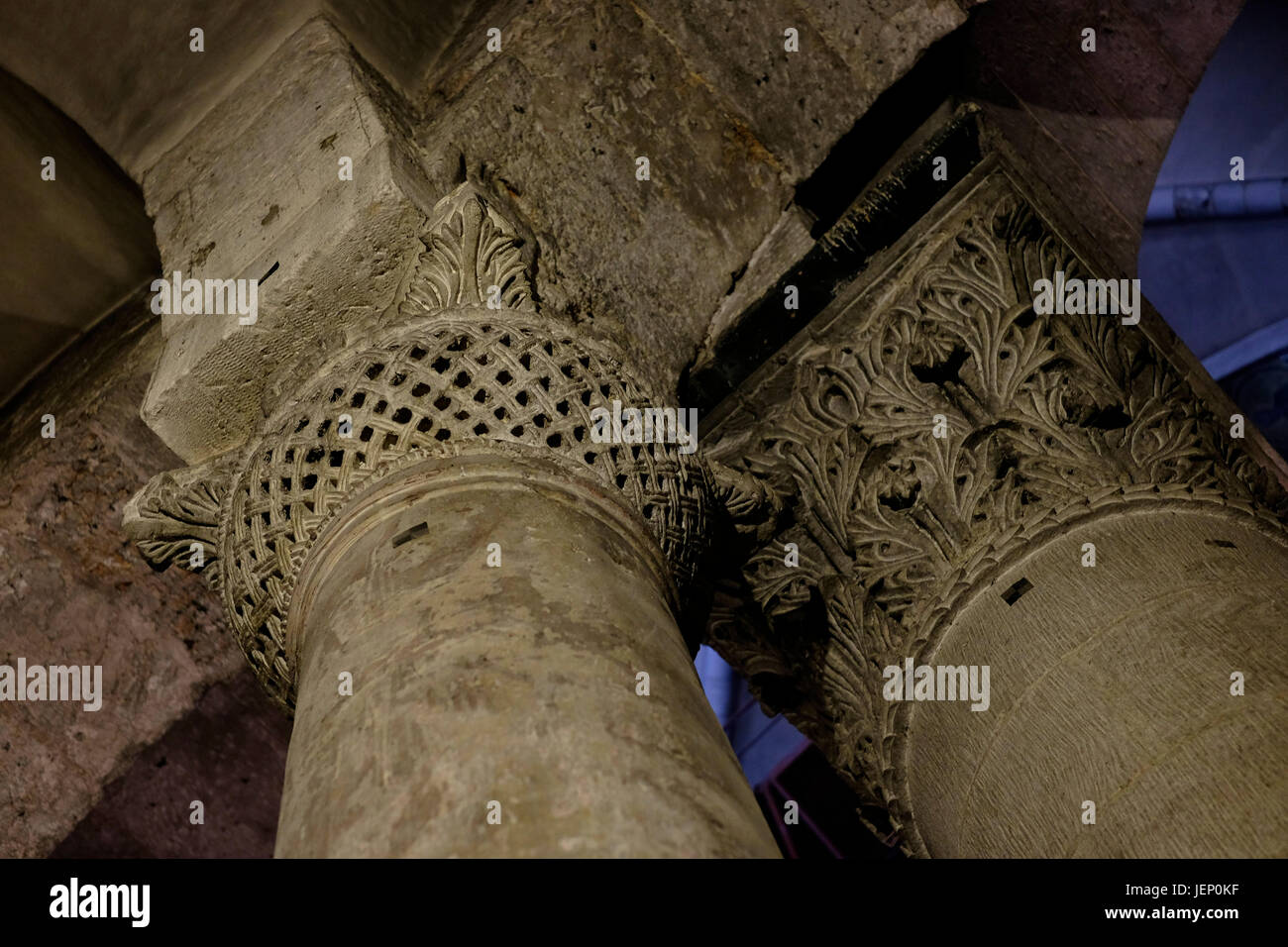 Byzantine columns with elaborately carved capitals in Arches of the ...