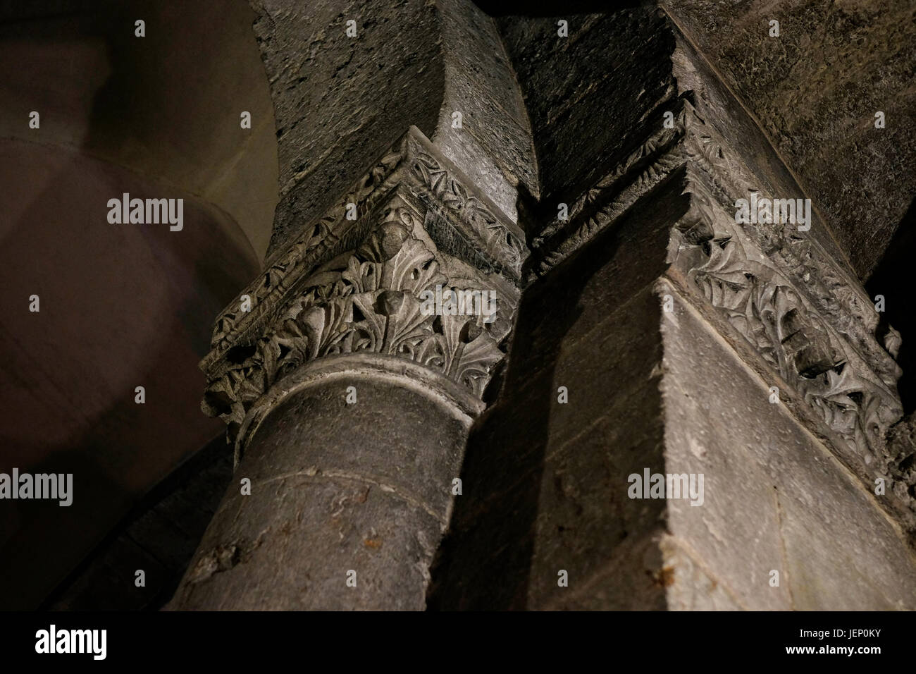 Byzantine columns with elaborately carved capitals, decorated with ...