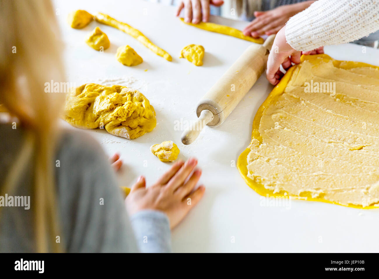 Children making dough Stock Photo - Alamy