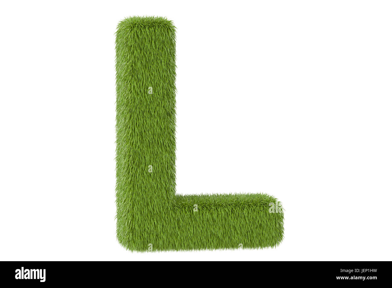 Green grassy letter L, 3D rendering isolated on white background Stock ...
