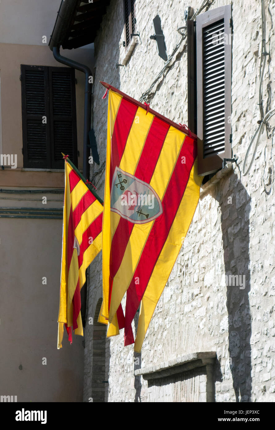 Flag in Assisi City, Italy, spring, 2017 Stock Photo - Alamy