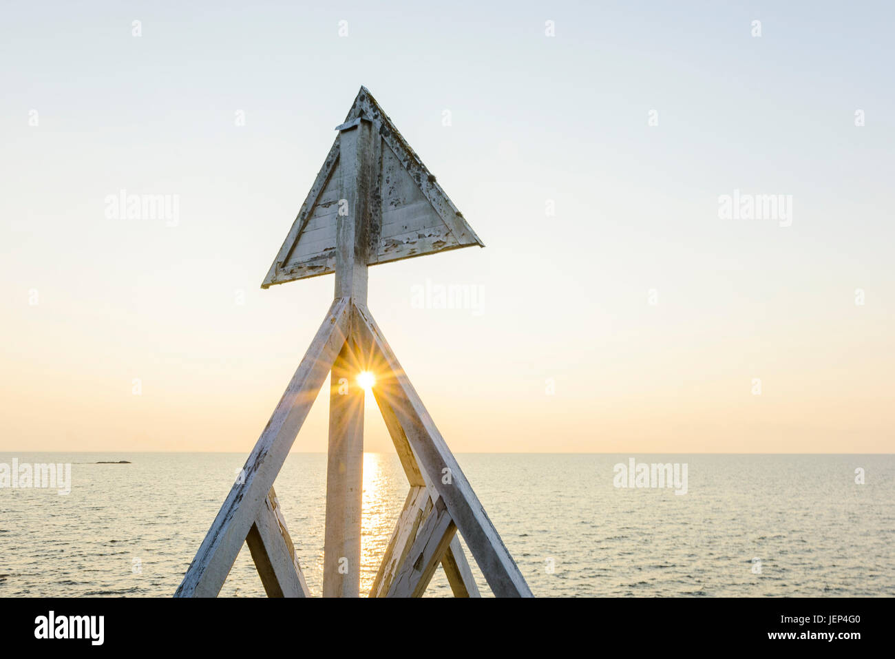 Wooden sign at sunset Stock Photo - Alamy