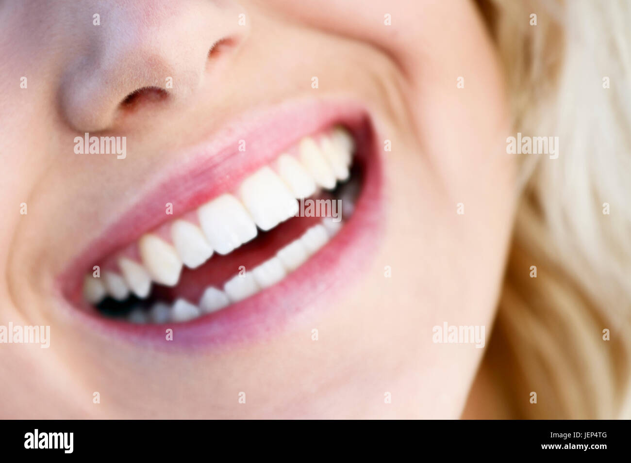 Womans smile, close-up Stock Photo - Alamy