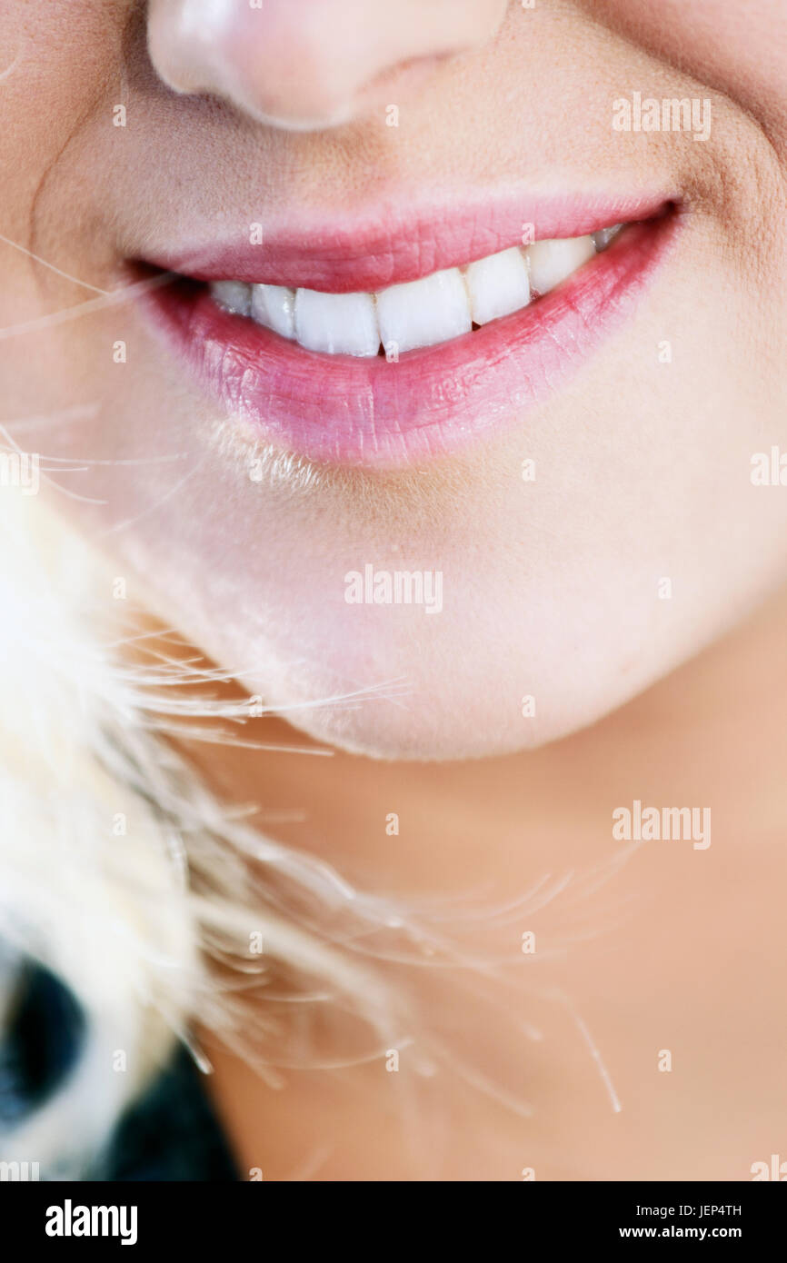 Womans smile, close-up Stock Photo - Alamy