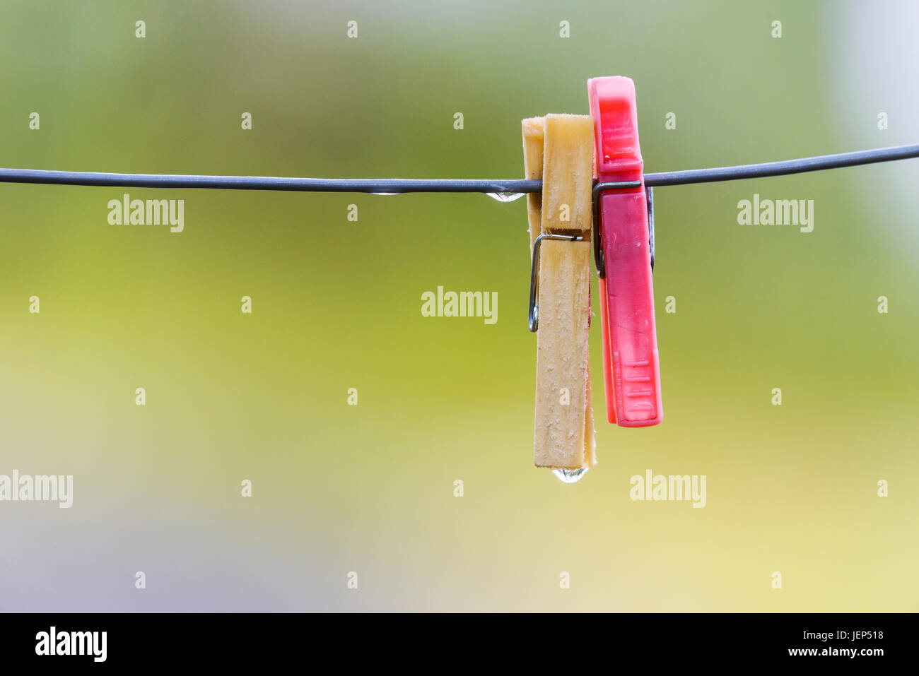 Wet clothes peg close hi-res stock photography and images - Alamy