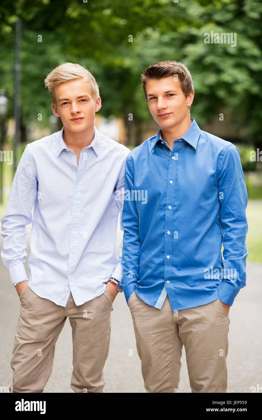 Portrait of two young men Stock Photo - Alamy