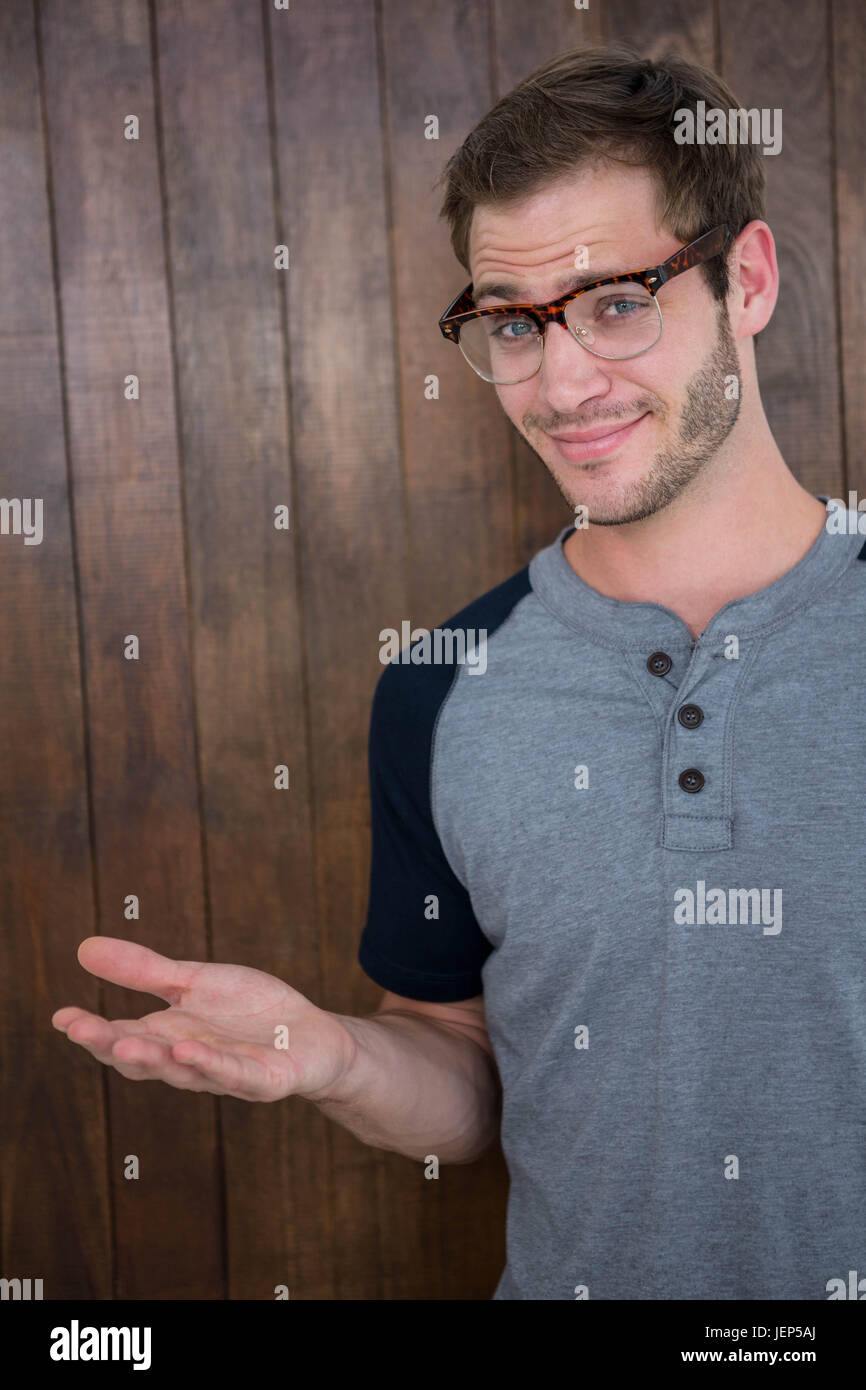 Handsome hipster wearing nerd glasses Stock Photo - Alamy
