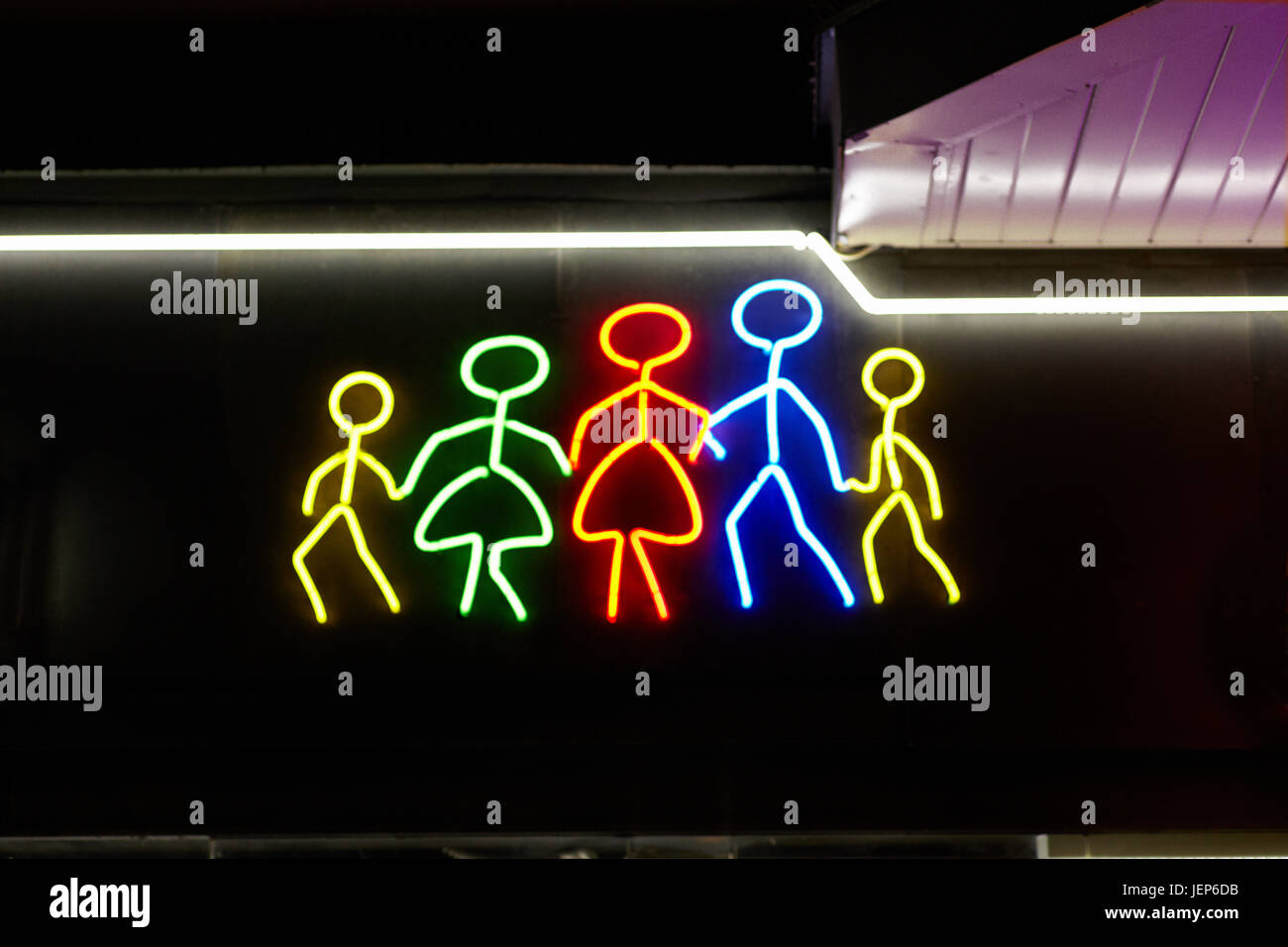 Neon lights people Stock Photo - Alamy