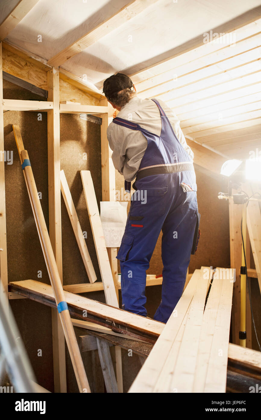 Man doing carpentry Stock Photo - Alamy