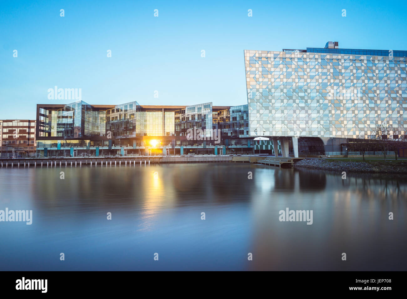 Modern buildings at water Stock Photo - Alamy