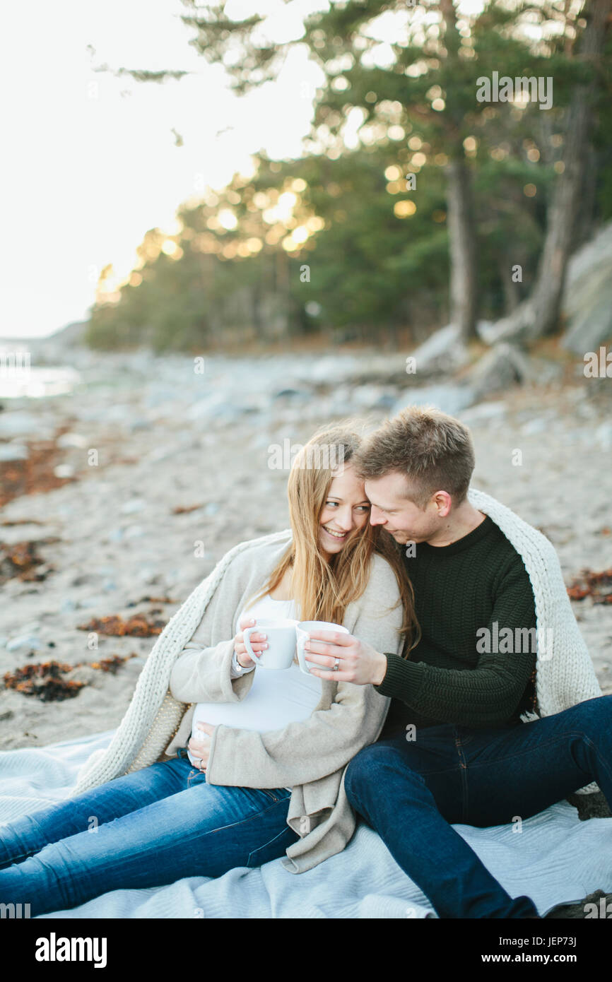 Couple at sea Stock Photo - Alamy