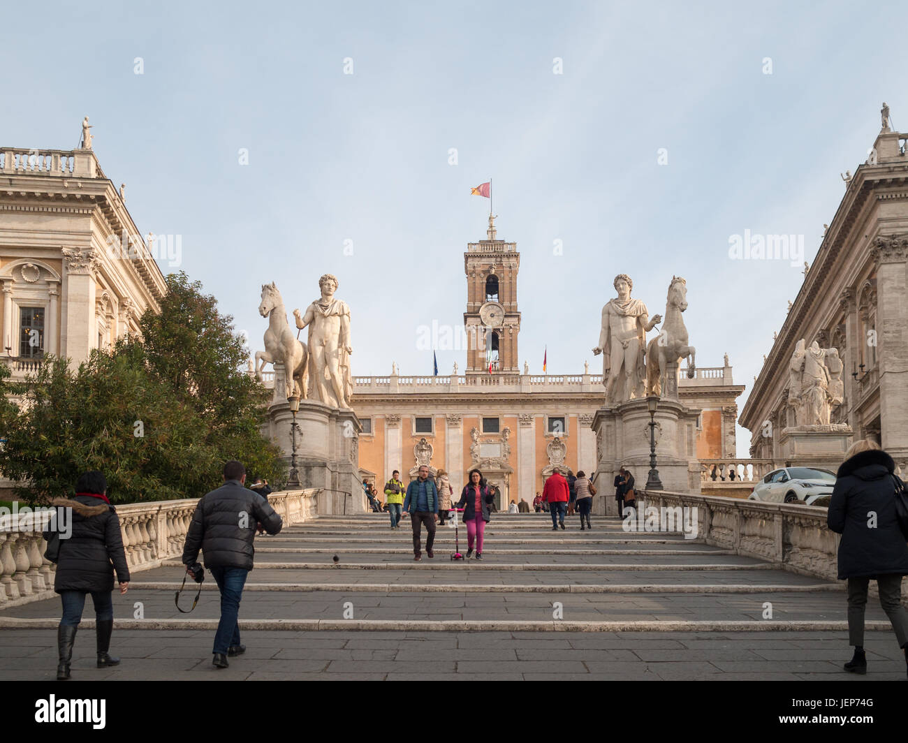 Cordonata staircase leading to Capitoline Hill, Rome Stock Photo - Alamy