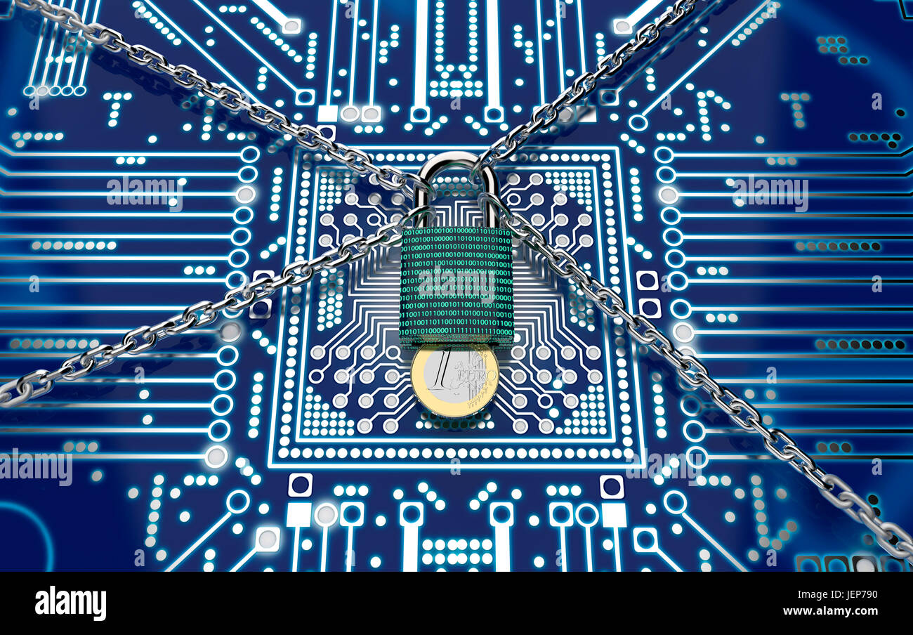 malware or ransomware attack concept padlock with money, clipping path, 3d illustration Stock ...