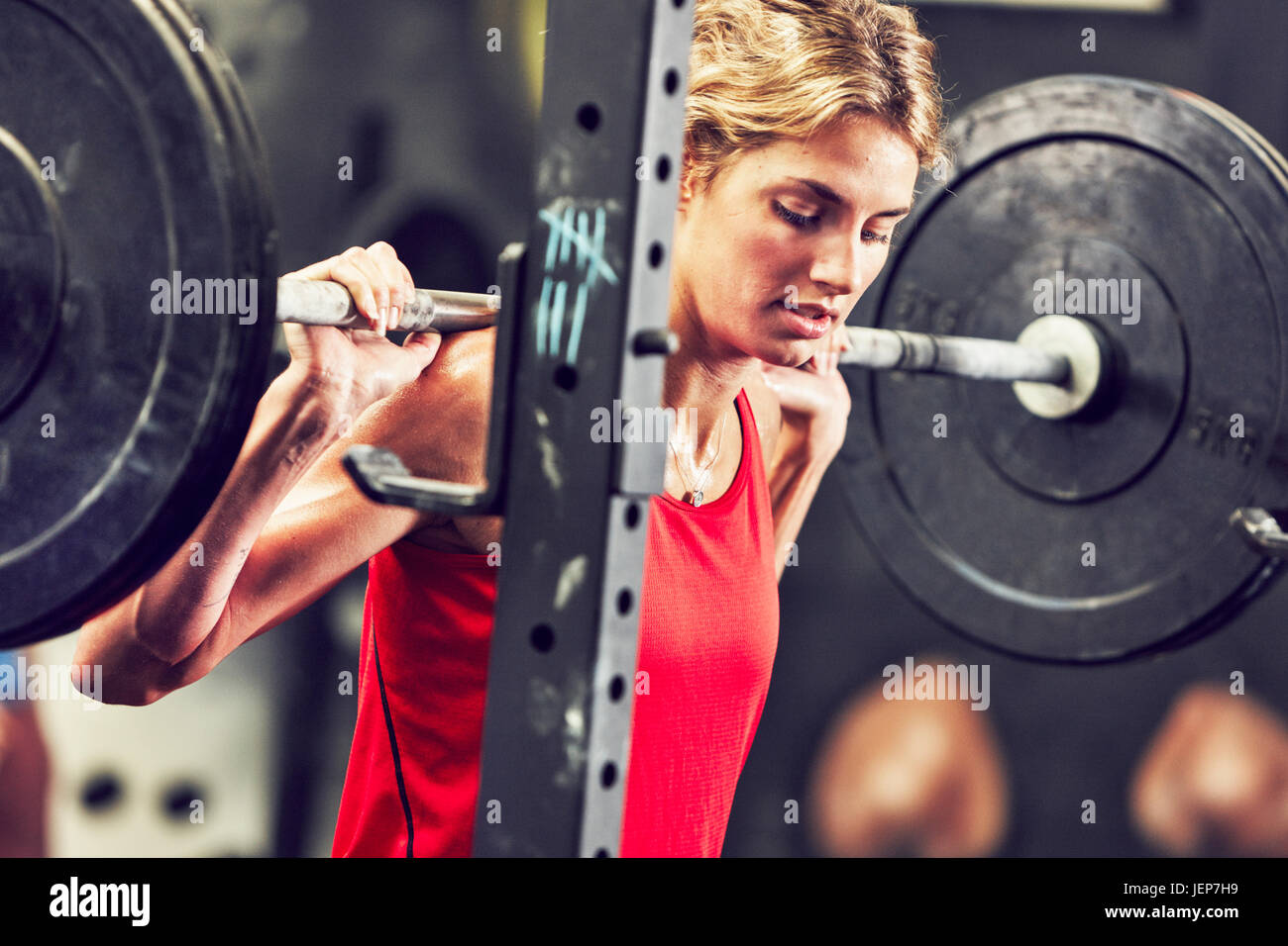 Woman training in gym Stock Photo - Alamy
