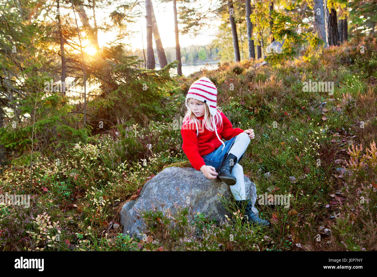Girl in forest Stock Photo - Alamy