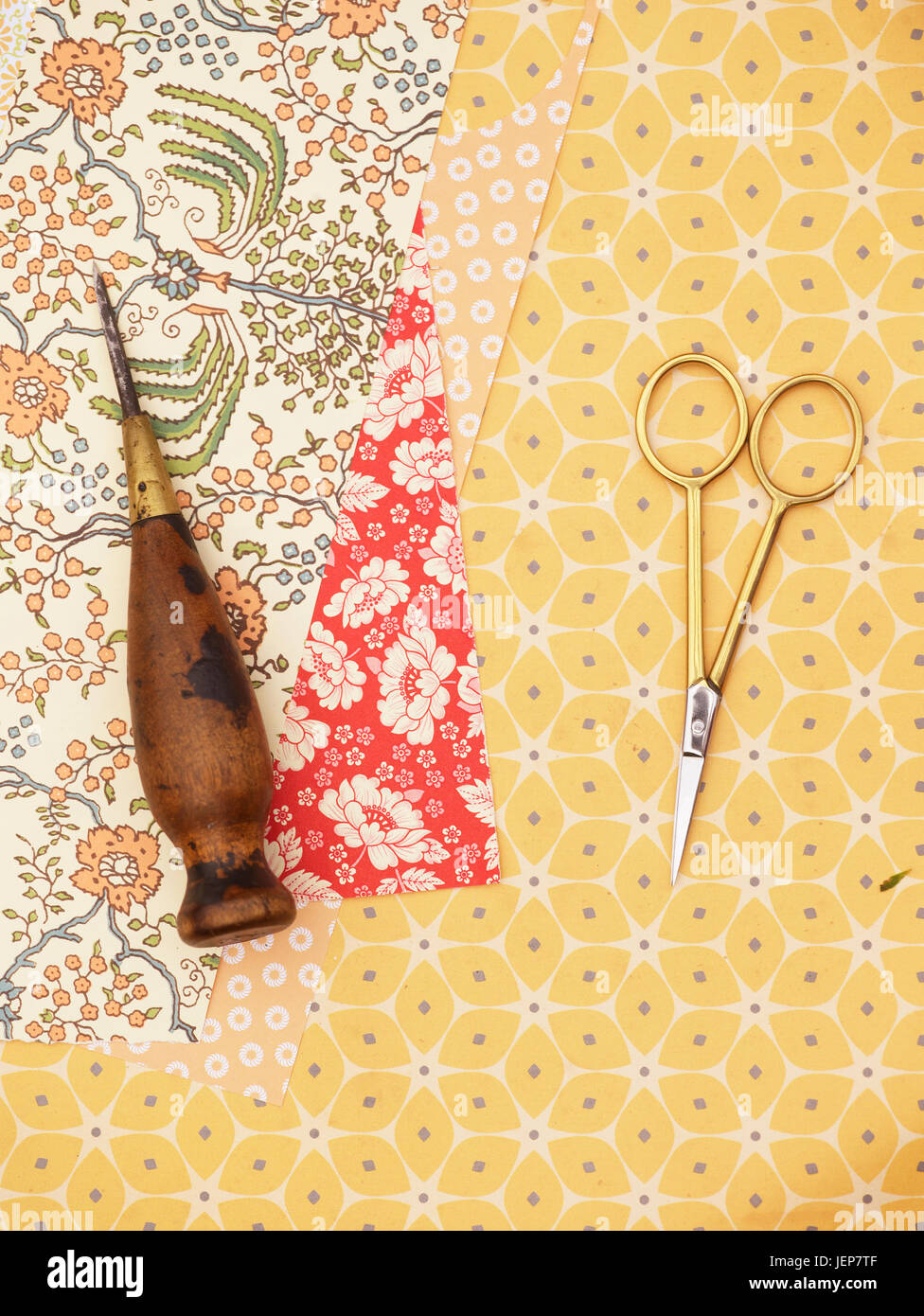 Tools on colorful paper Stock Photo - Alamy