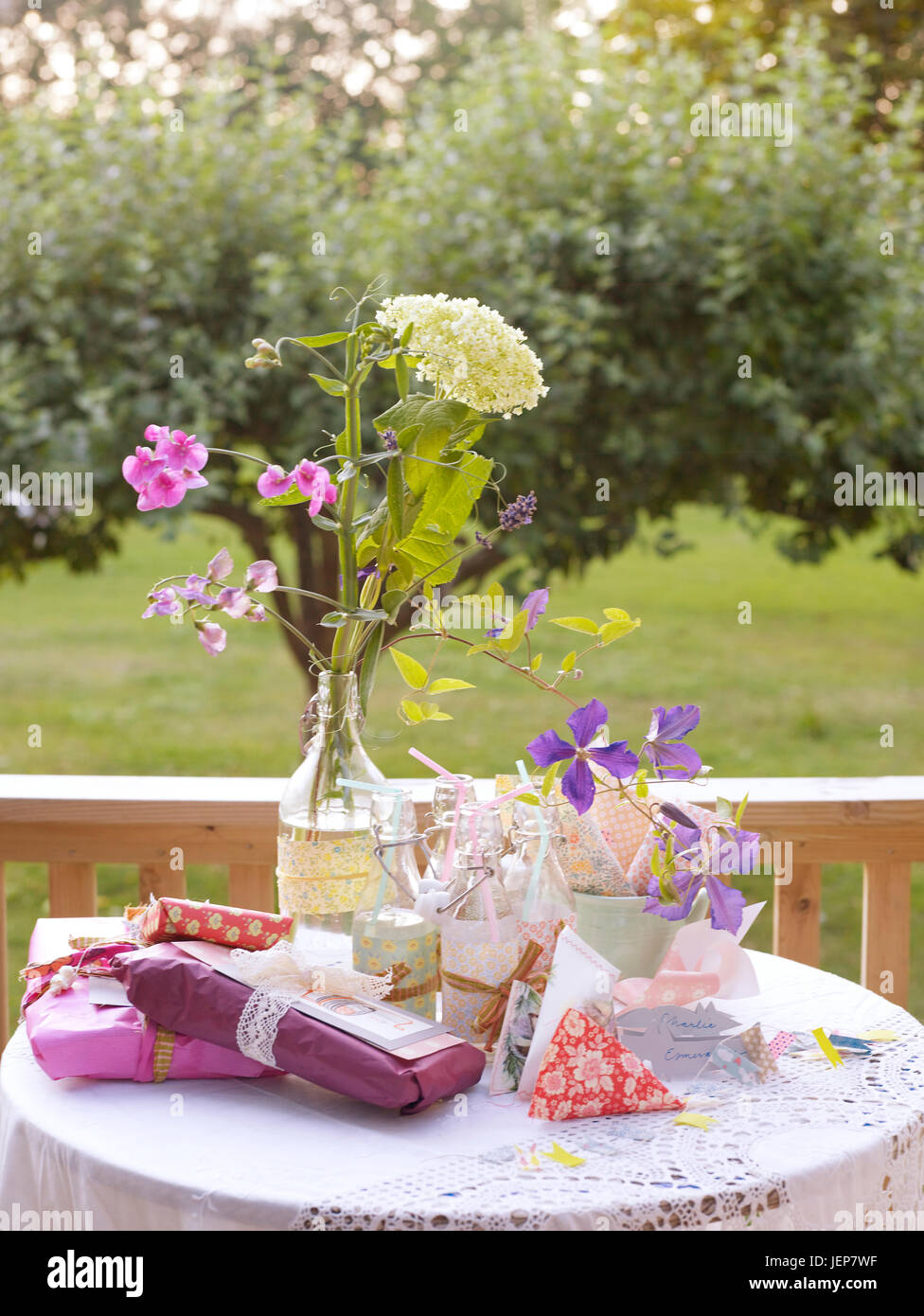 Table with presents Stock Photo - Alamy