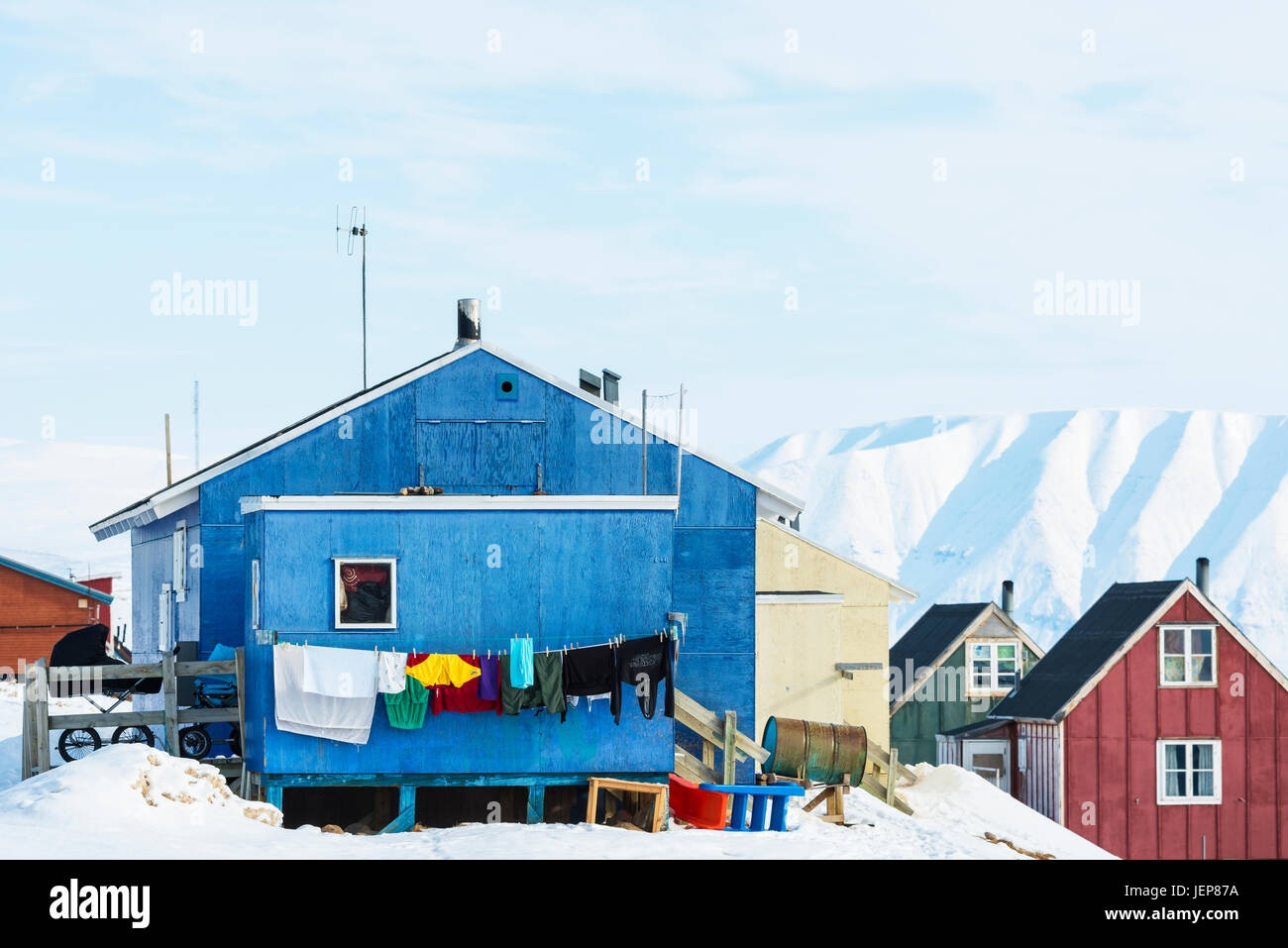Buildings in remote landscape Stock Photo - Alamy
