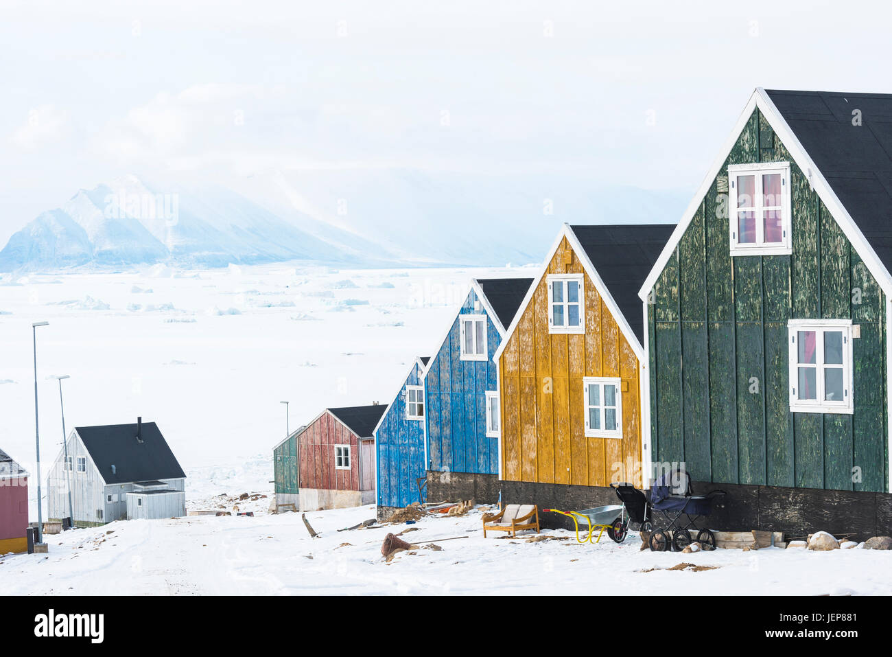 Buildings in remote landscape Stock Photo - Alamy