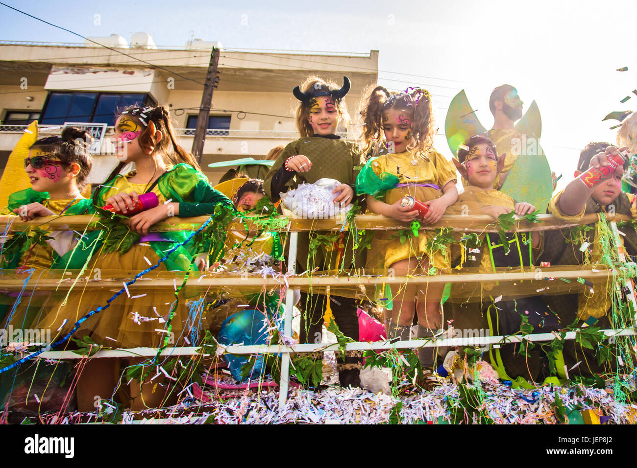 LIMASSOL, CYPRUS - FEBRUARY 26: Children Carnival takes part in ...