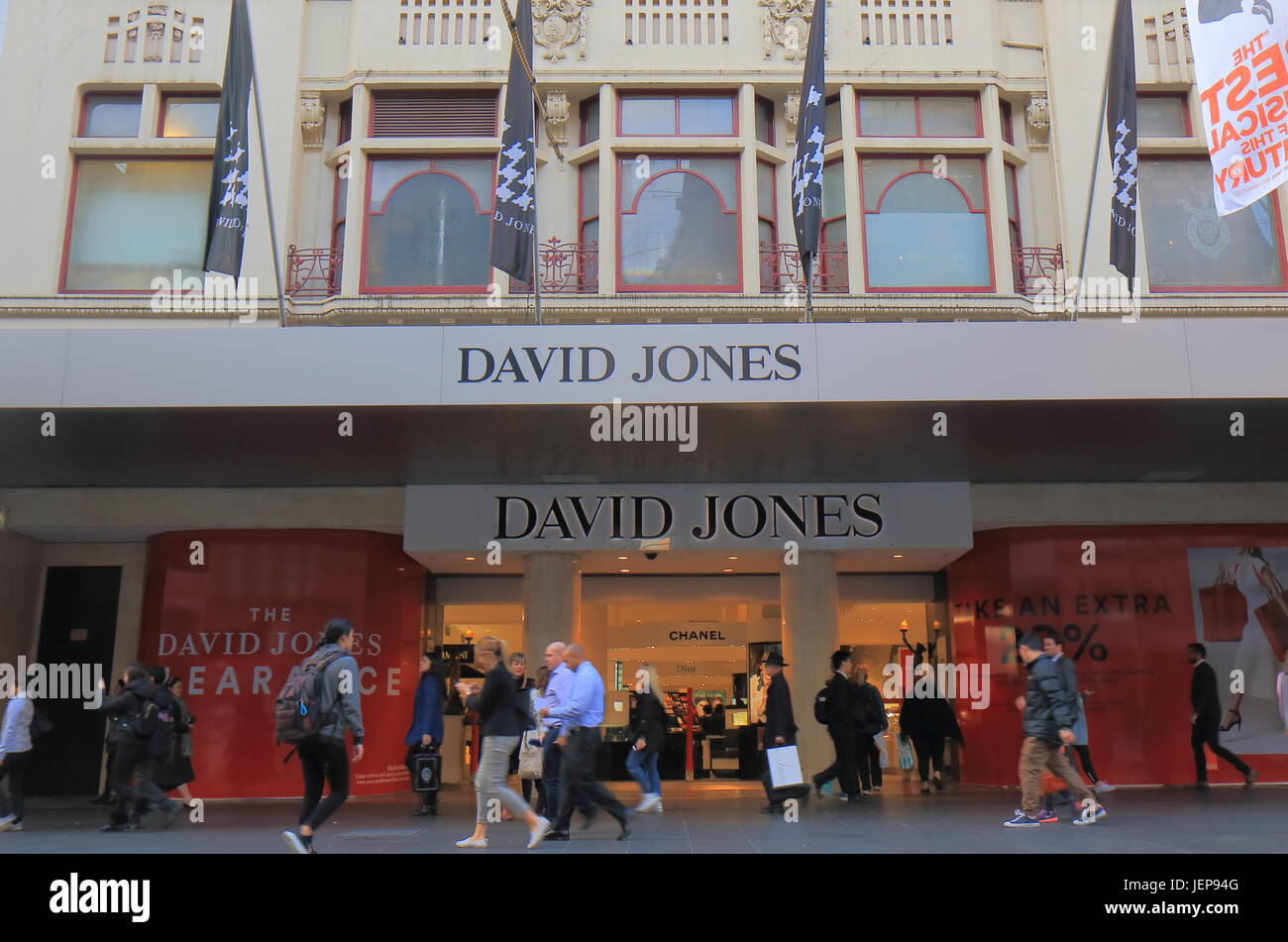 People visit David Jones department store in downtown Melbourne ...