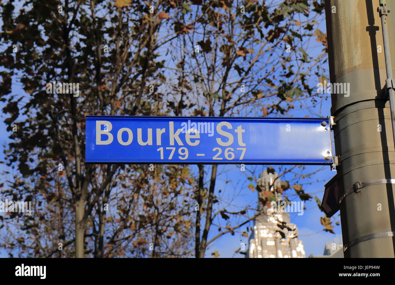 Bourke street sign Melbourne Australia. Bourke street is a major ...