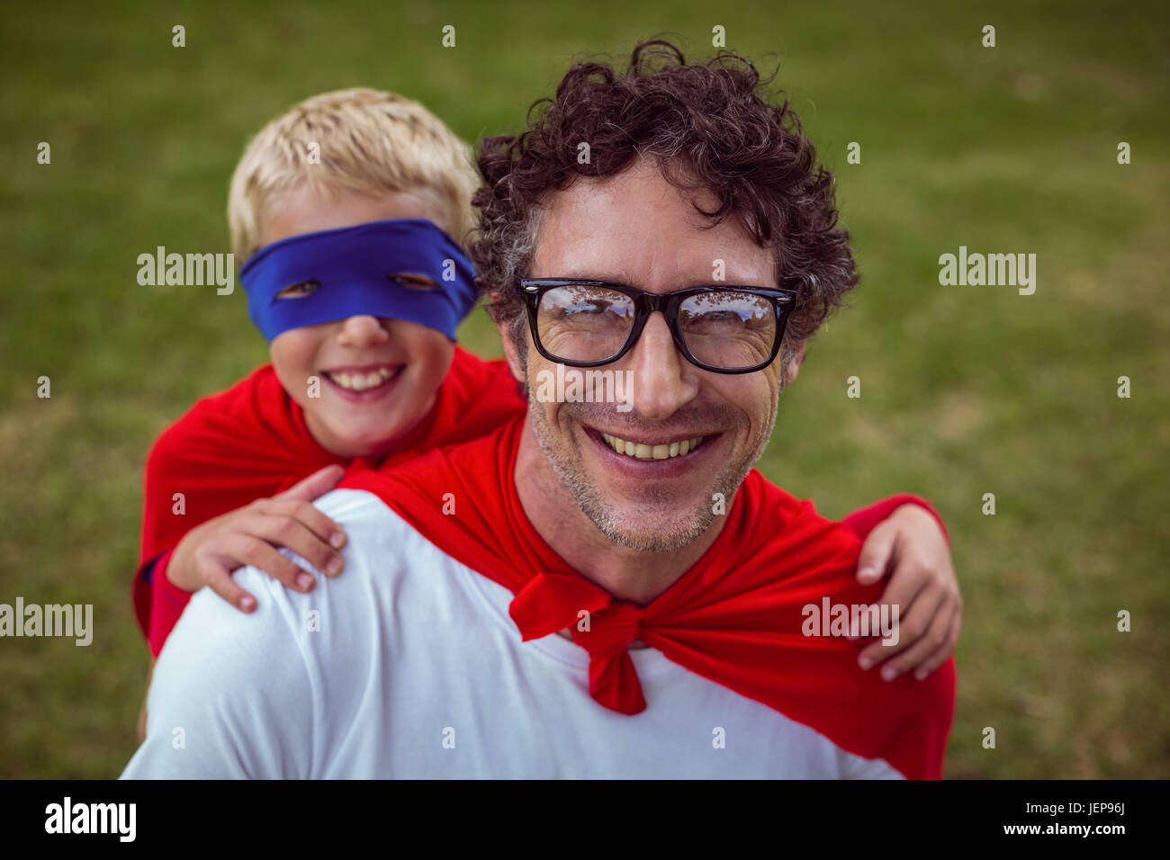 Father and son dressed as superman Stock Photo - Alamy