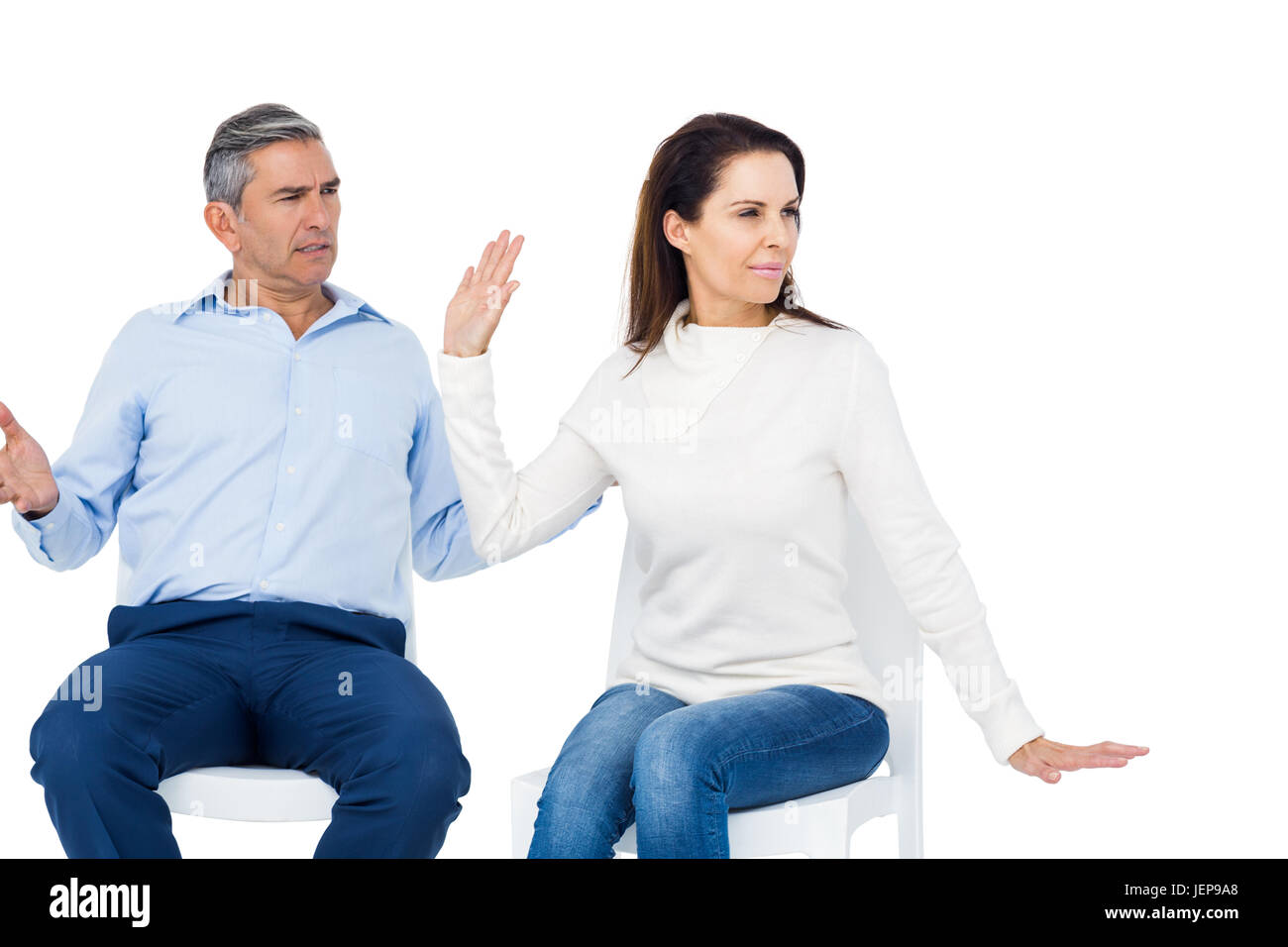 Couple arguing while sitting Stock Photo - Alamy