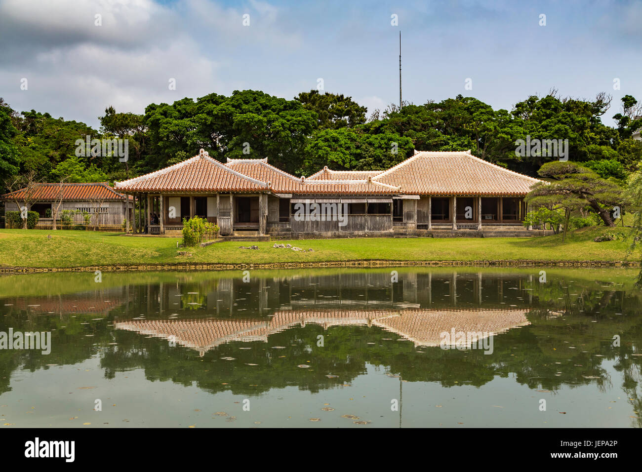 The gardens of Shikinaen, a former Royal residence are located on a ...