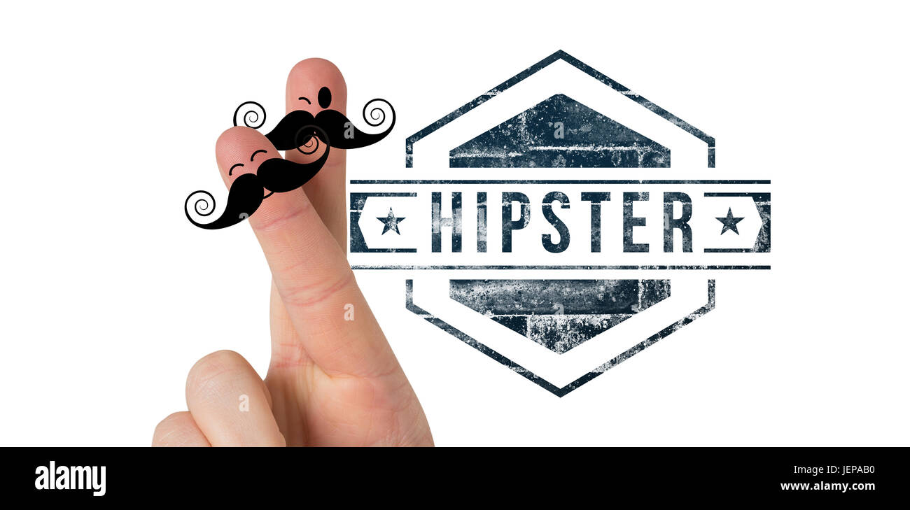 Composite image of fingers with mustache Stock Photo - Alamy